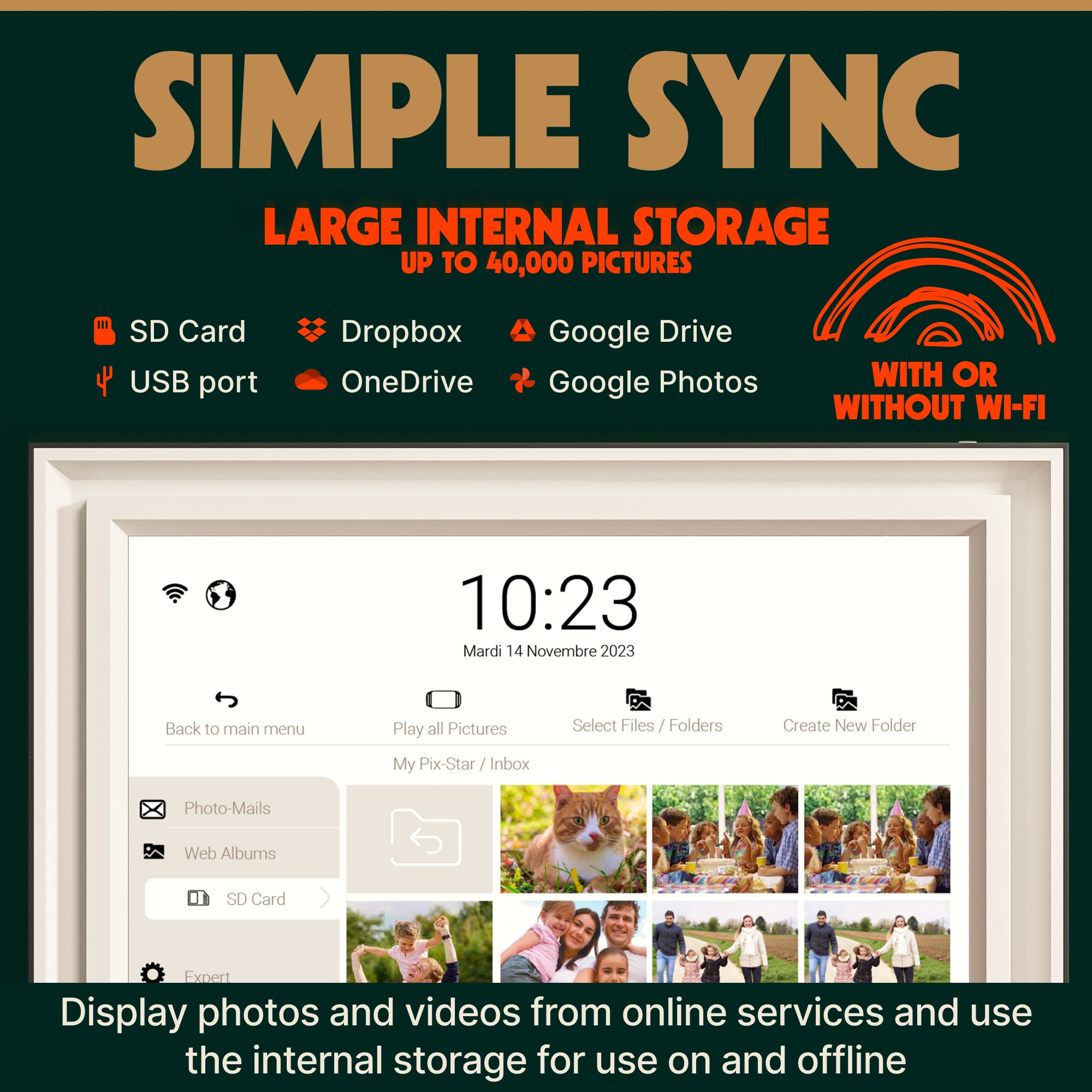 LUX 17” Wi-Fi & Cloud Digital Photo Frame – Pix-Star